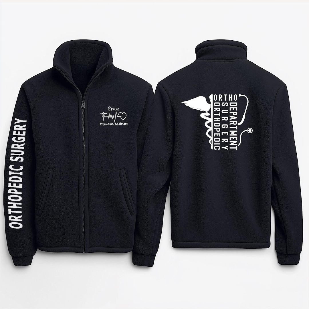Custom Orthopedic Surgery Fleece Jacket, Ortho Surgeon Zip Up ...