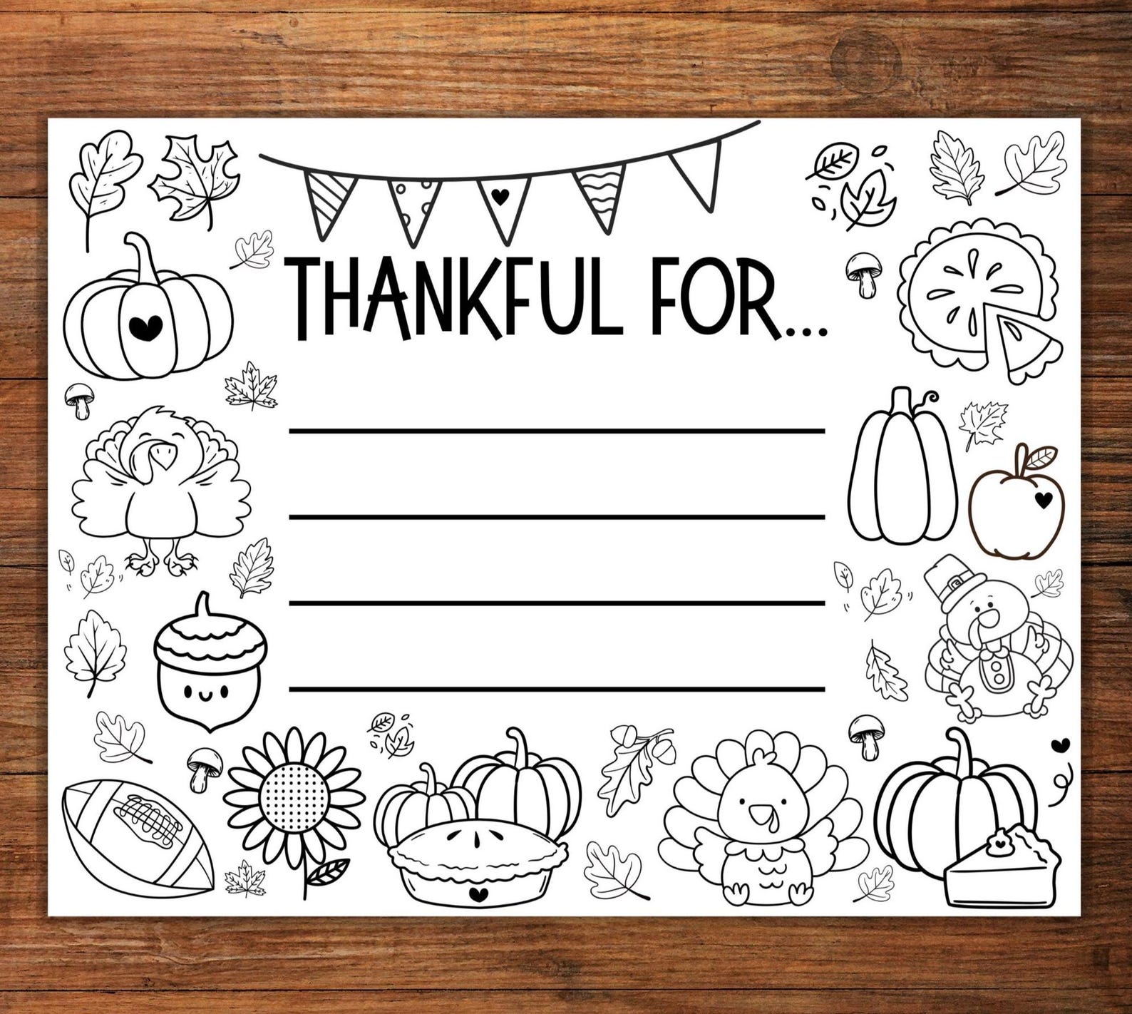 Thanksgiving Activity Page, Instant Download, Thanksgiving Coloring ...