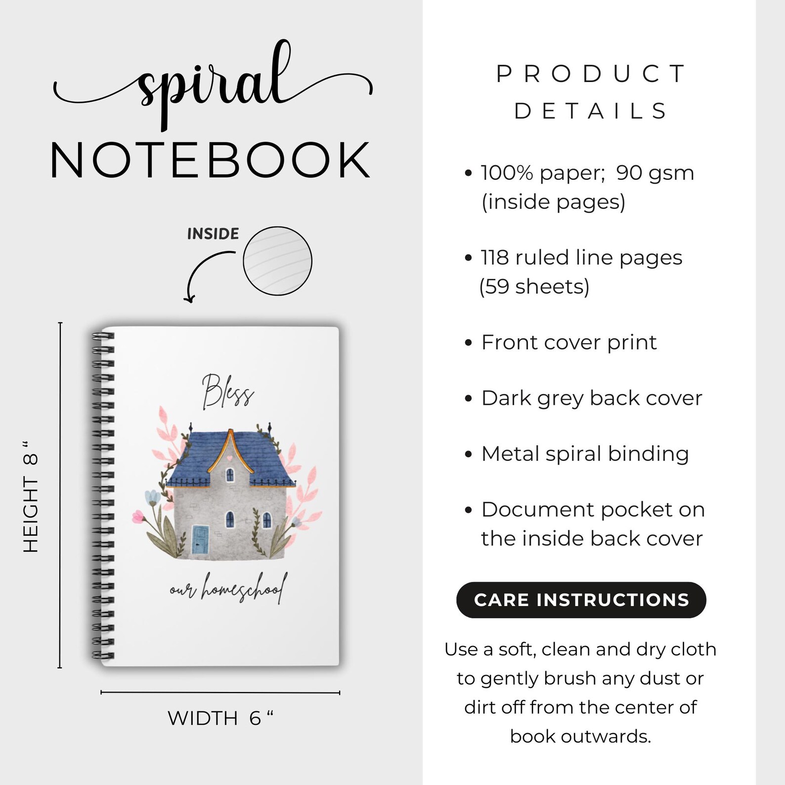 Homeschool Notebook, Bless Our Homeschool Notebook, Gift for Homeschool ...