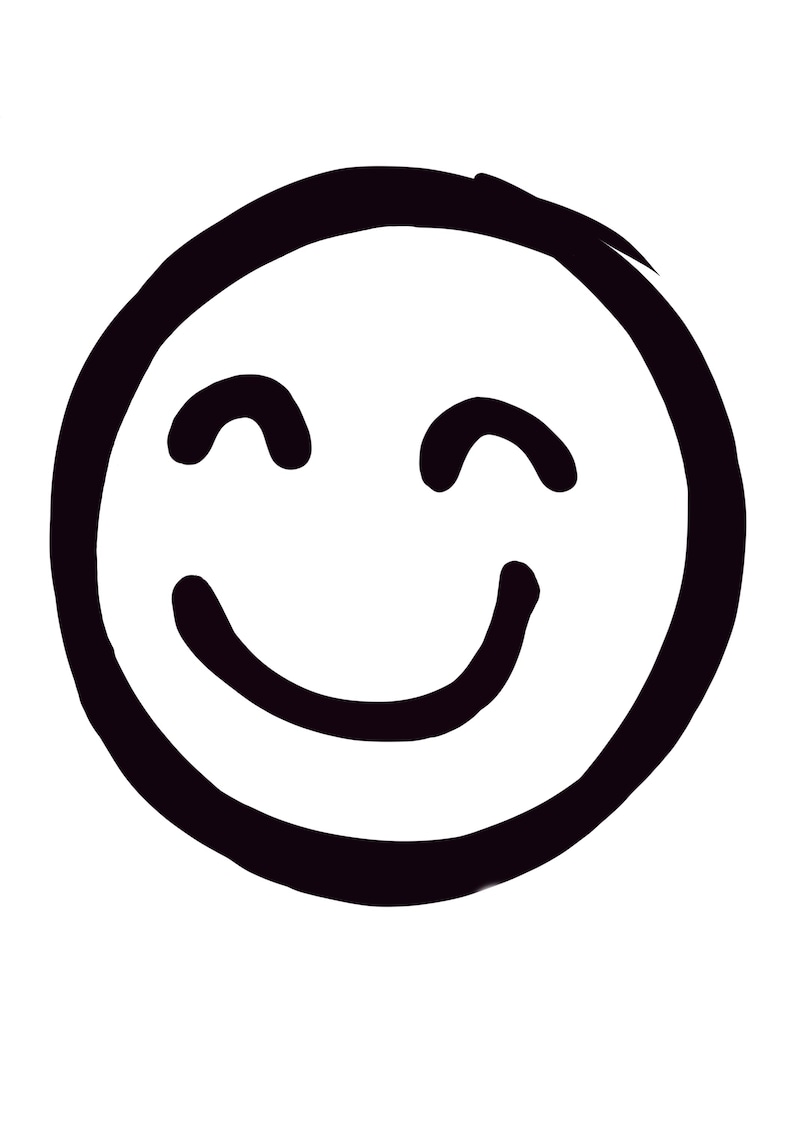 Happy Handrawn Doodle Smiley Digital Download. Handrawn Procreate ...