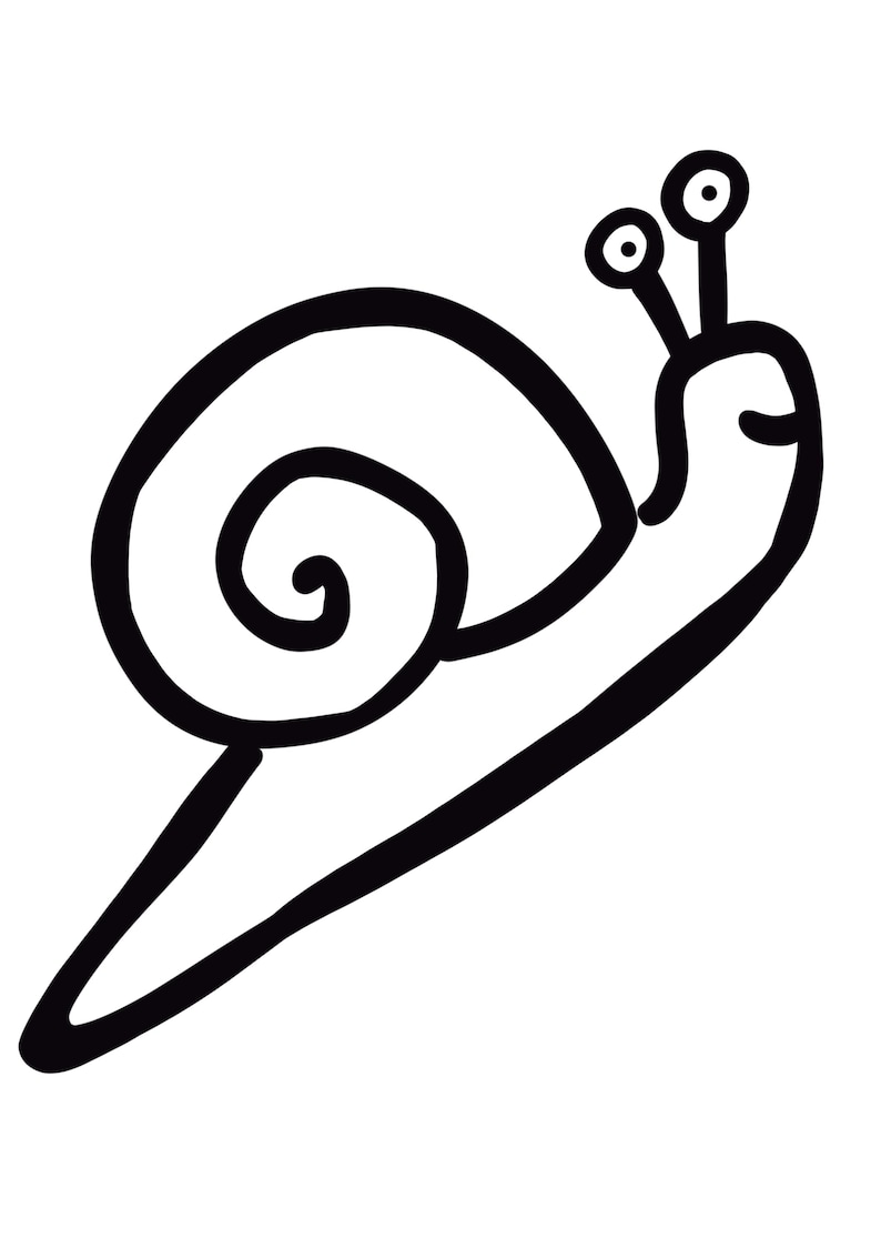 Happy Handrawn Doodle Snail Digital Download. Handrawn Doodles ...