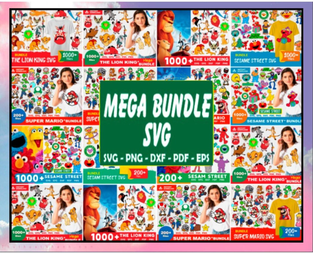 Sesame Street and Mario Mega Bundle Svg, Sesame Treet Svg, Mario Svg - Etsy
