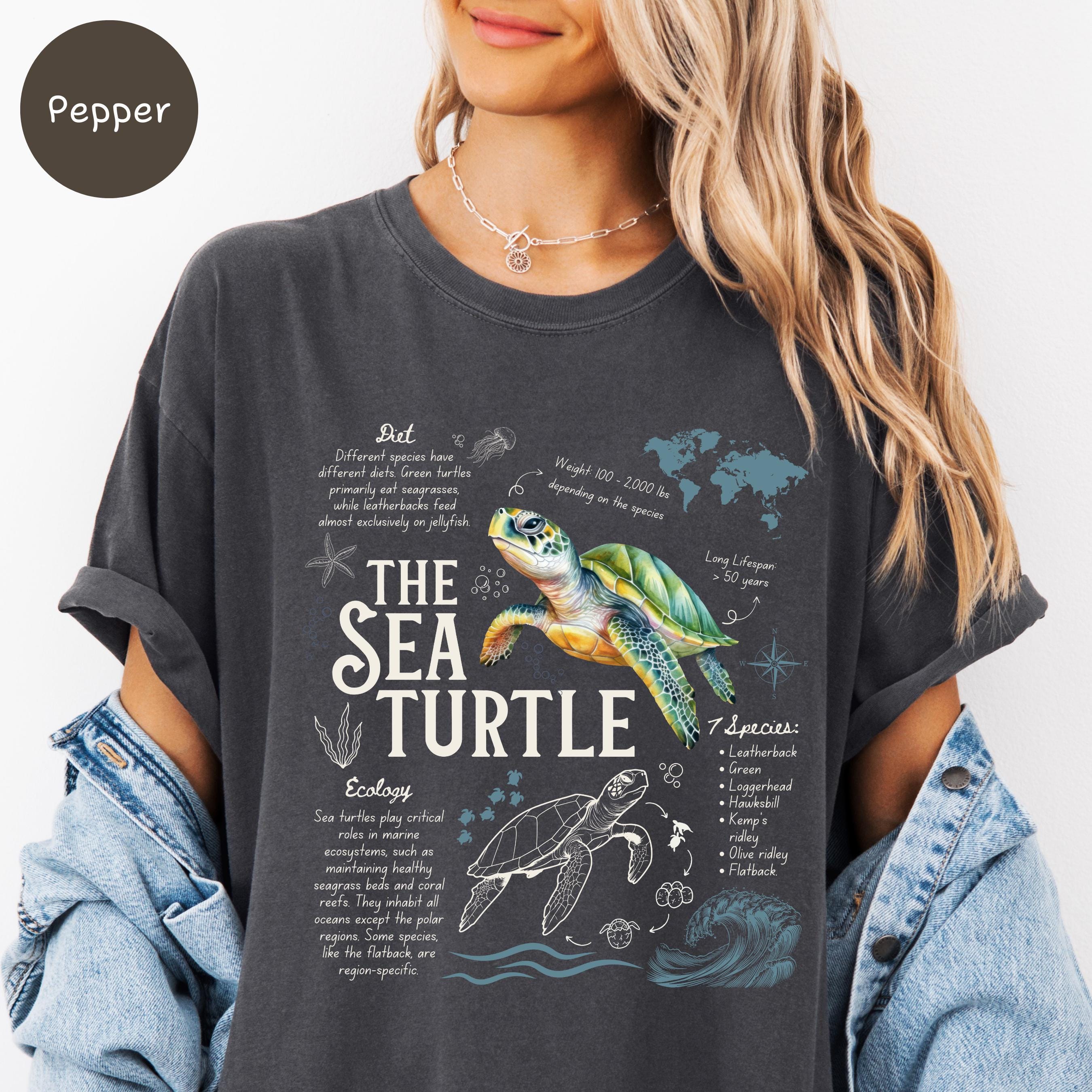 Comfort Colors Sea Turtle Shirt, Sea Turtle Biology Facts Tshirt, Save ...