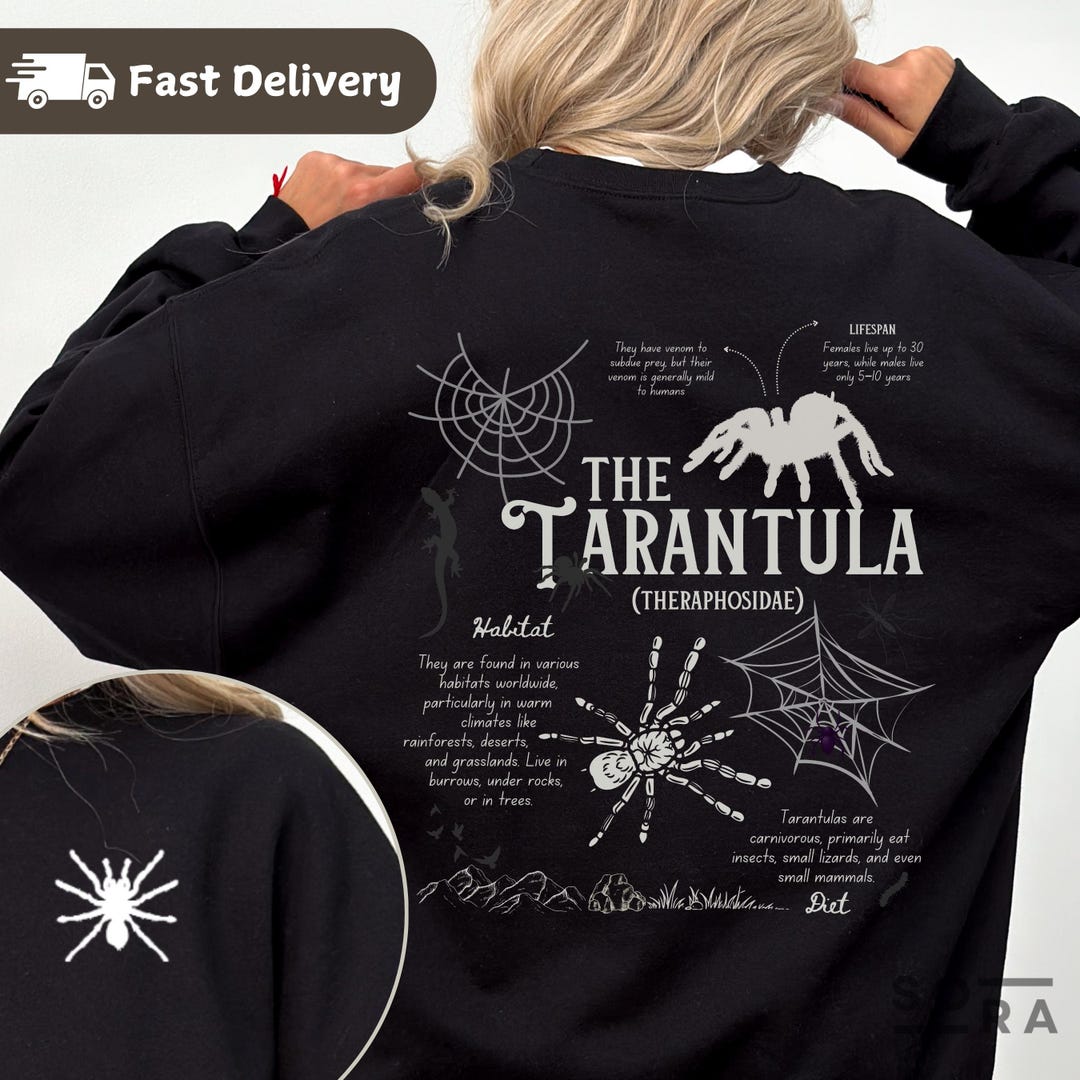 Tarantula Biology Facts Sweatshirt, Tarantula Sweater, Tarantula Lovers ...