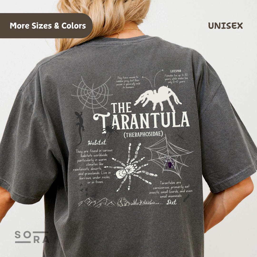 Tarantula Facts Comfort Colors Shirt, Tarantula Shirt, Tarantula Lovers ...