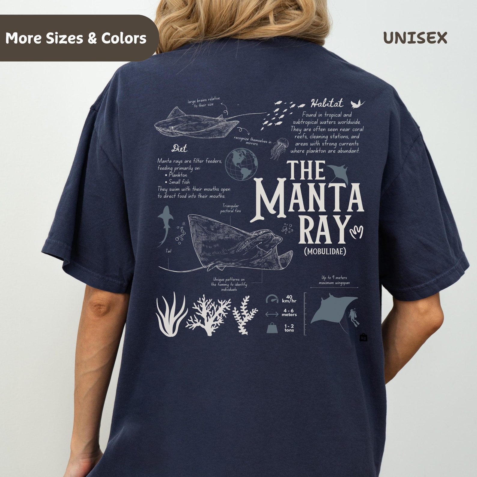 Comfort Colors Manta Ray T-shirt, Manta Ray Shirt, Vintage Manta Ray ...