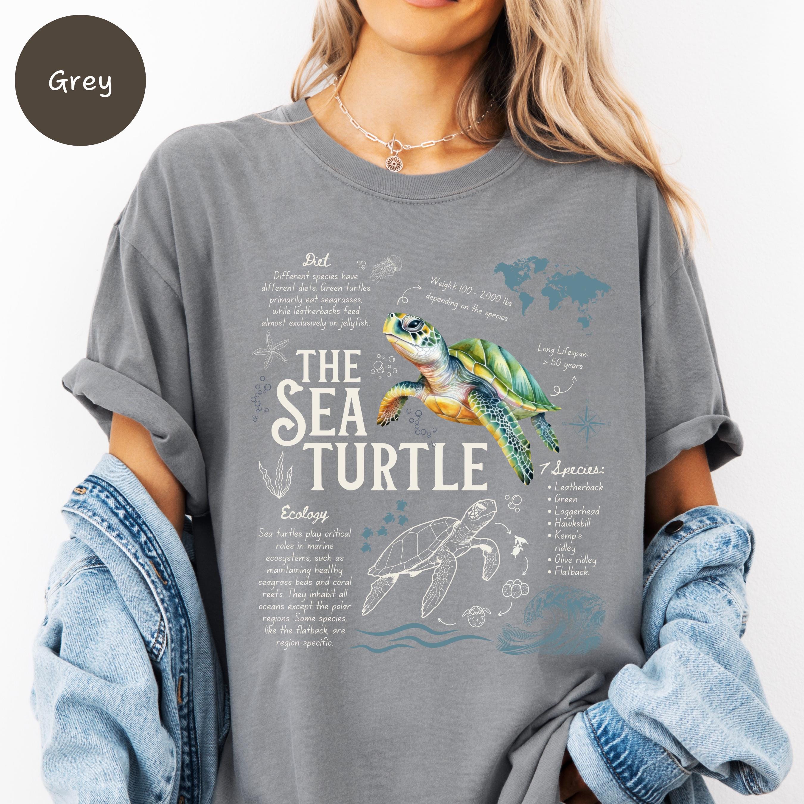 Comfort Colors Sea Turtle Shirt, Sea Turtle Biology Facts Tshirt, Save ...