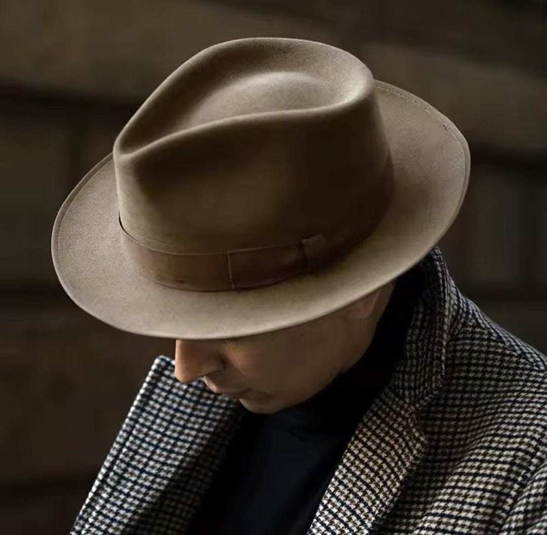 Black Fedora Hat, Vegan Felt Stiff Brim Hat, Men Winter Hat, Stiff ...