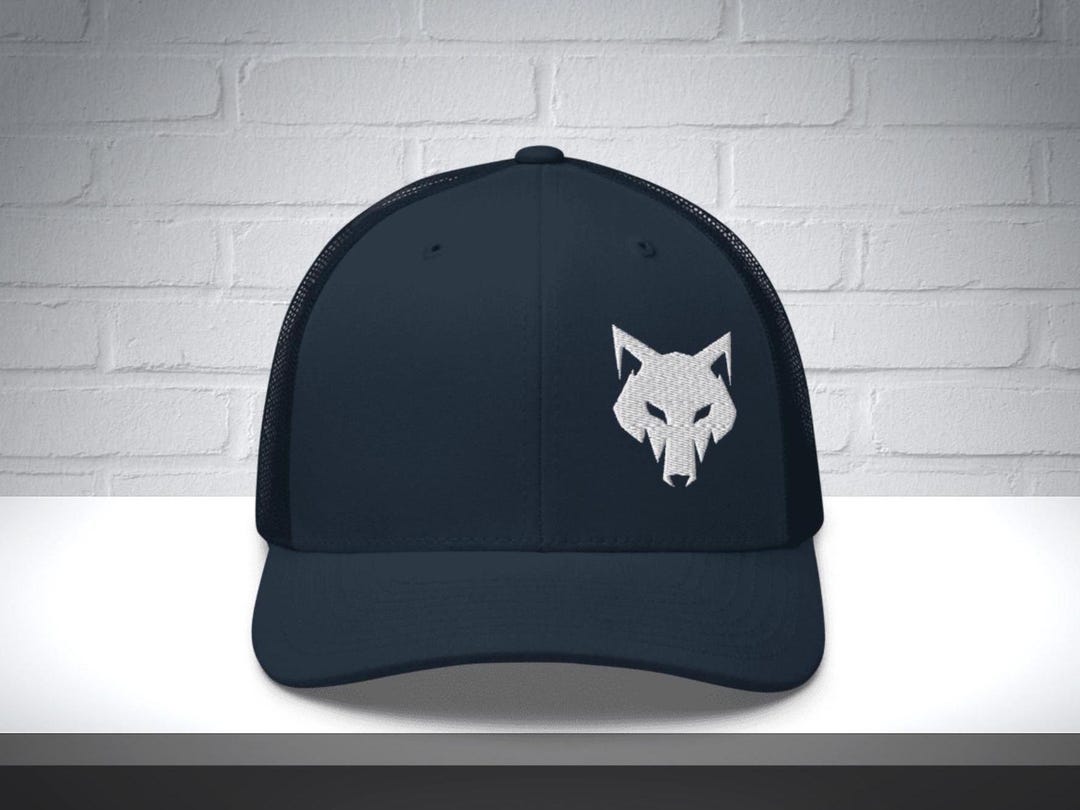 Embroidered Wolf Hat, Wolf Dad Hat, Wolf Head Trucker Hat, Wolf Hat for ...