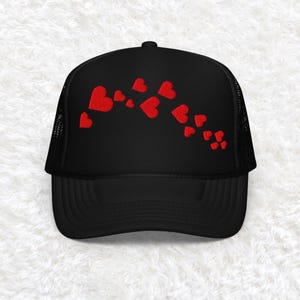 Valentine's Day Trucker Hat, Embroidered Heart Hat, Valentine's Day ...