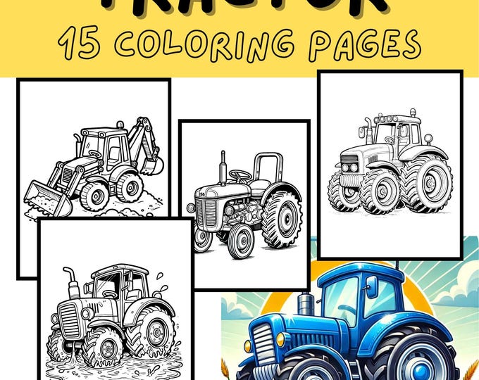 Kids Tractor Coloring Pages – Printable Activity Pack (10 Pages) | A4 ...
