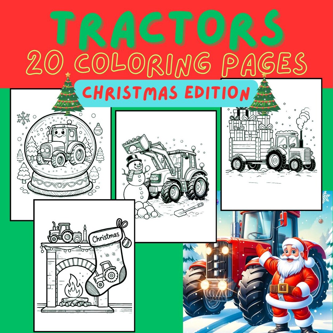 Christmas Coloring Pages Tractors Coloring Pages Christmas Activity ...
