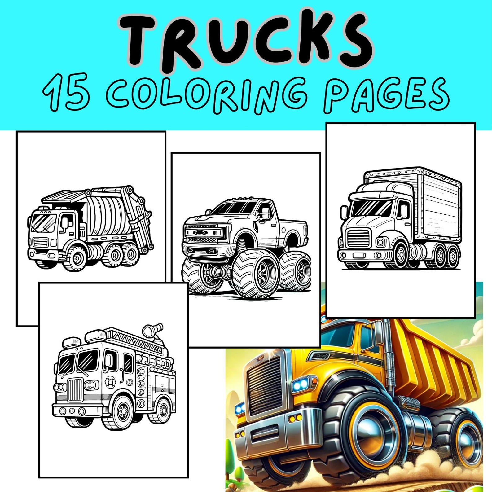 Printable Trucks Coloring Pages, Fire Truck, Tow Truck, Dump Truck ...