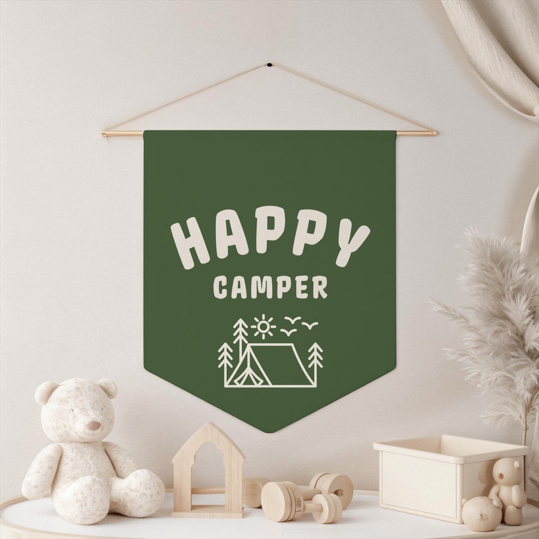 Happy Camper Sign, Adventure Themed Room Decor, Nursery Wall Art, Baby ...