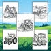 Tractor Coloring Pages Tractor Birthday Theme Party Favor Coloring ...