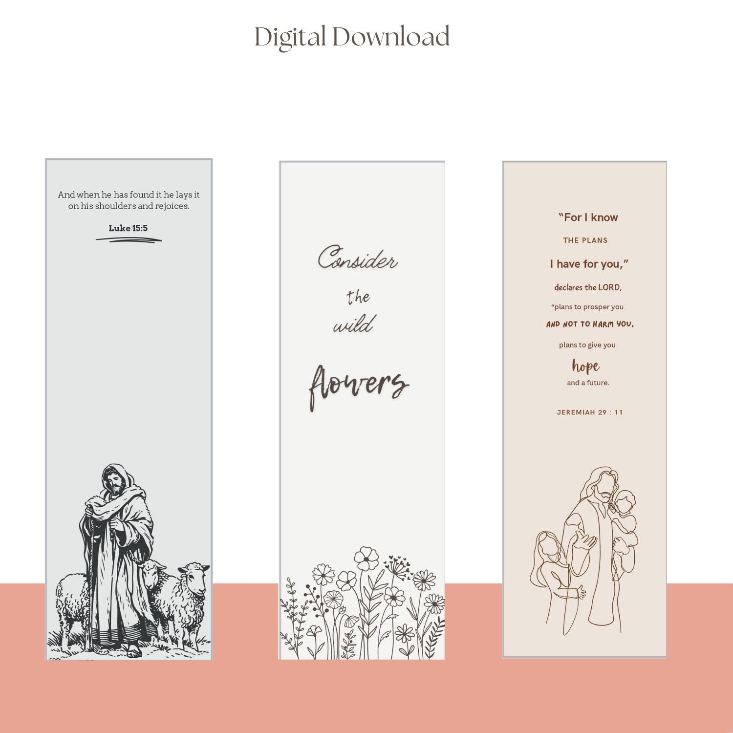 7 Christian Bookmarks, Scripture Bookmarks, - Etsy