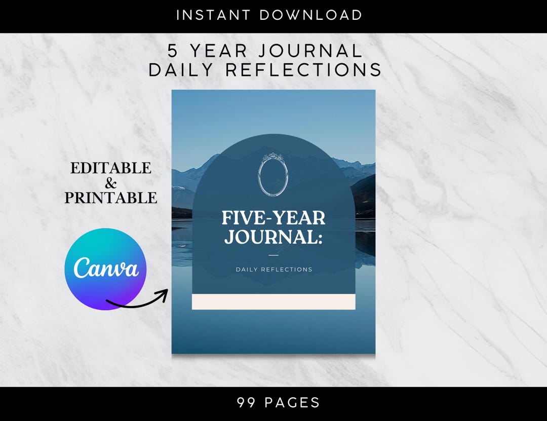 Digital 5-year Memory Journal: One Line a Day, Goodnotes Daily Diary ...