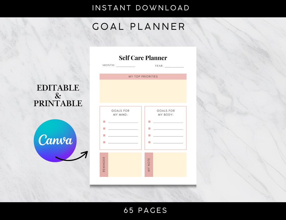 Self Care & Wellness Planner | Track Mindfulness, Habits and Goals ...