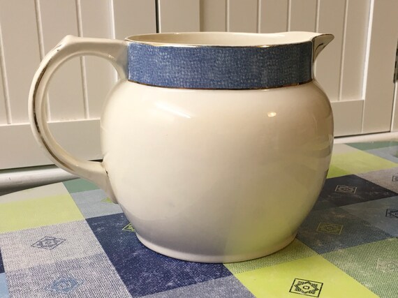 Vintage Jug Blue and White Milk or Water Jug | Etsy