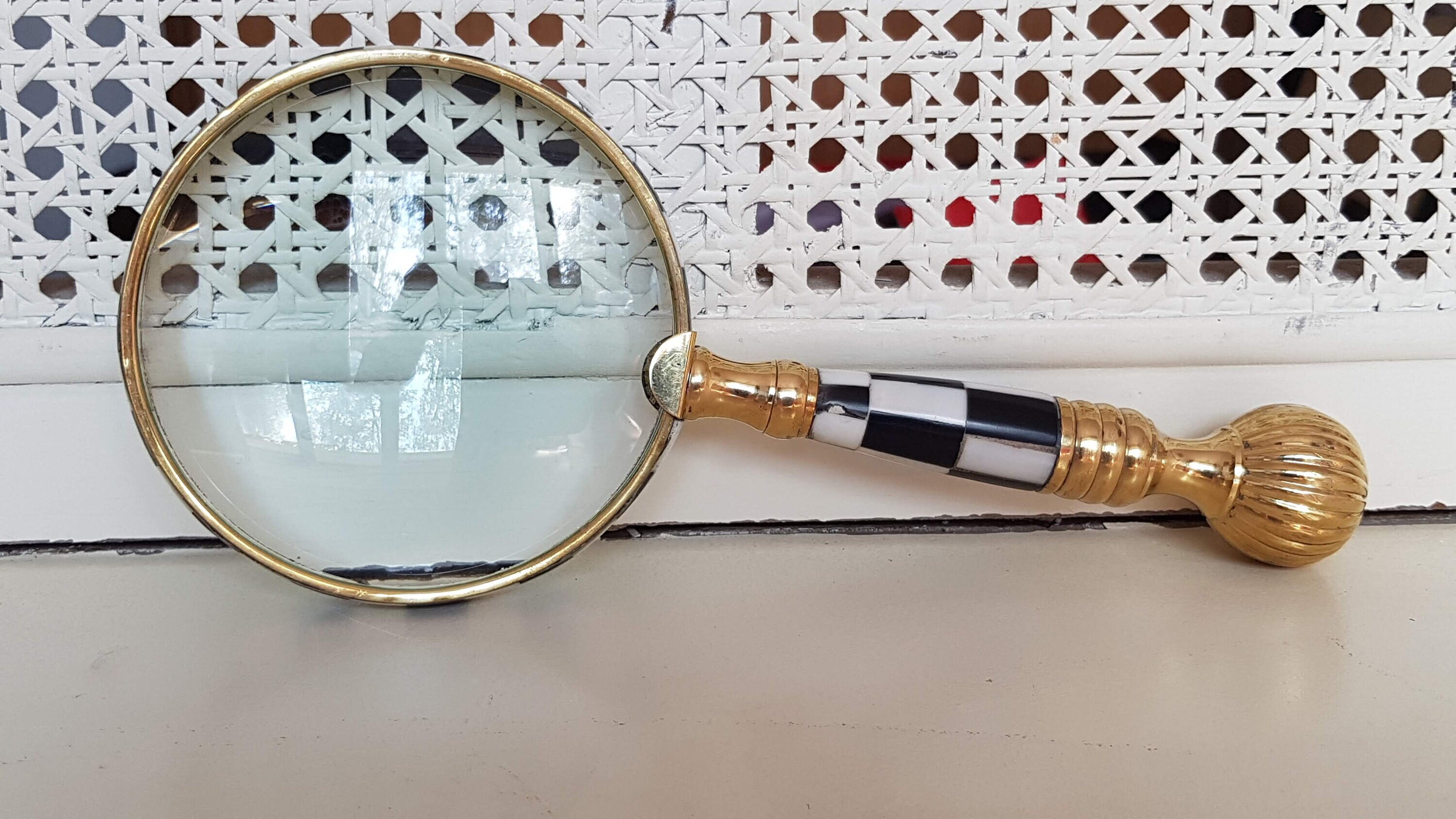 Vintage Magnifying Glass Black And White