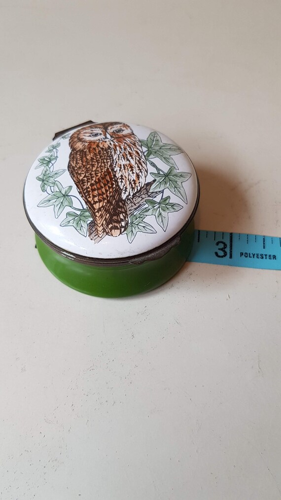 Vintage Crummles Enamel Trinket Box - Vintage Owl - G… - Gem