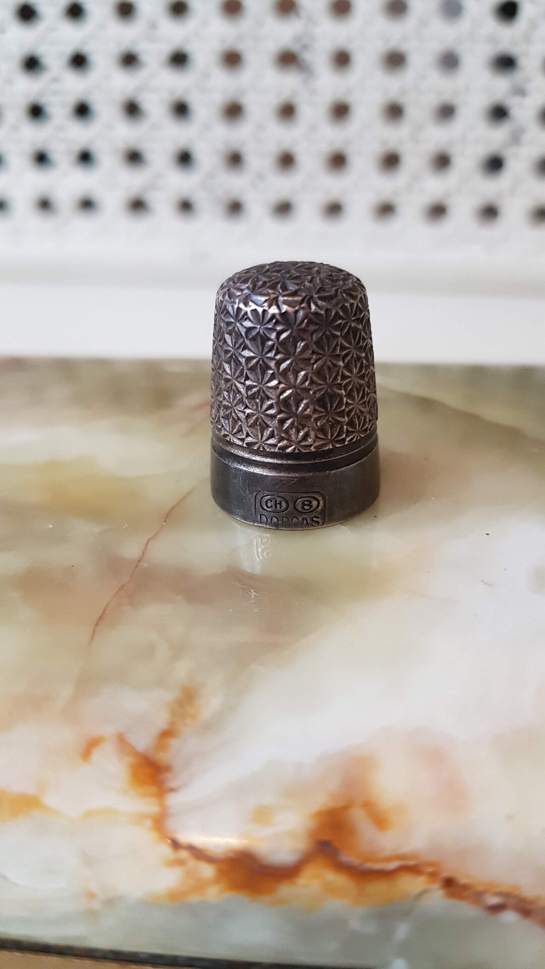 Silver and Steel Thimble 'dorcas' by Charles Horner-late 1800s Size 8 ...