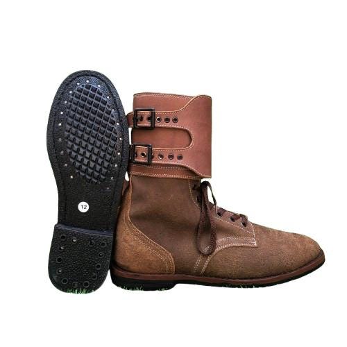Leather American Buckle Combat Boots: Brown Army Style - Etsy