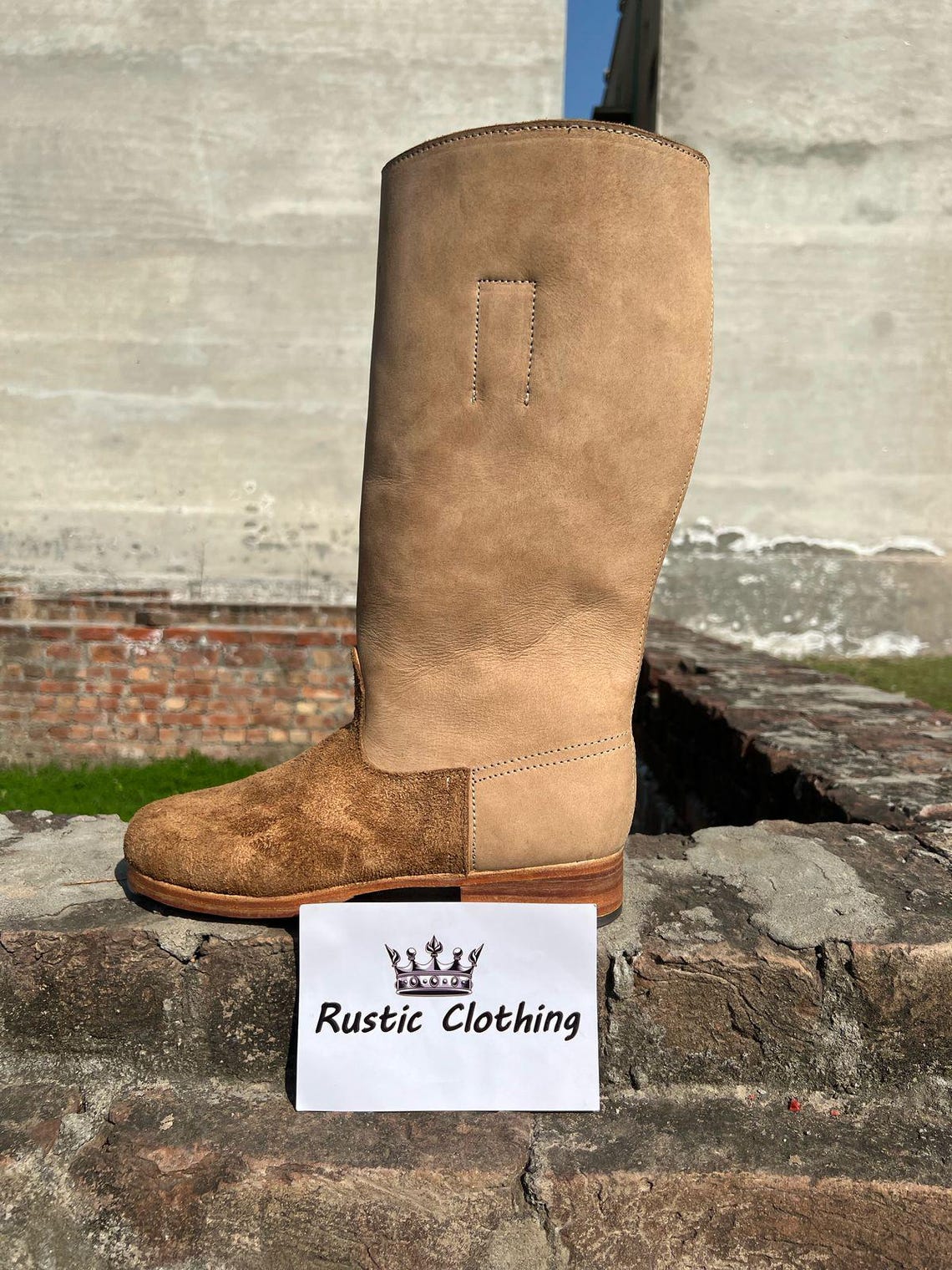 Handmade Leather Long Boots With Hobnails: German Military Style - Etsy