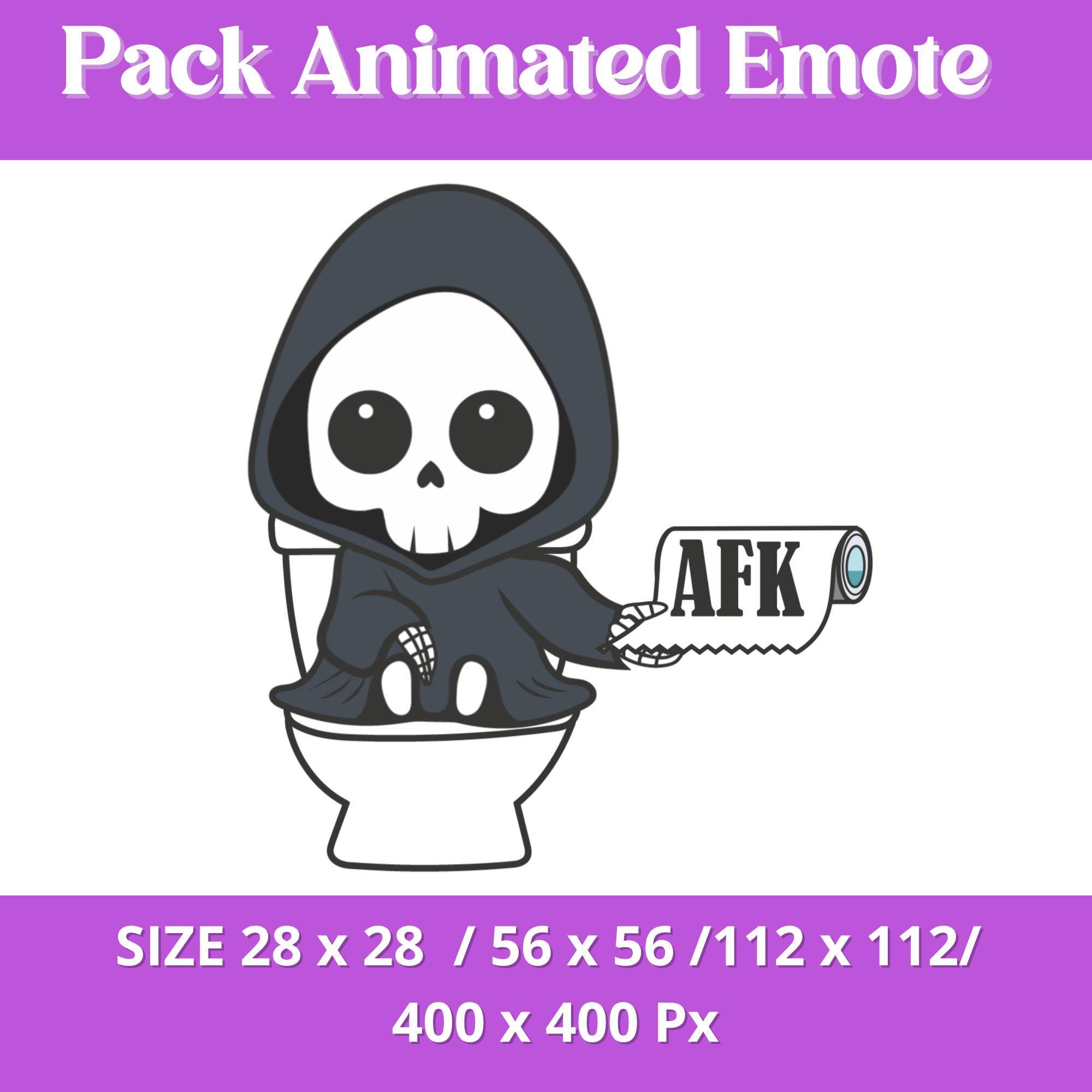 Animated Twitch Emote Scary Ghostie AFK Face With Knife, Kawaii ...