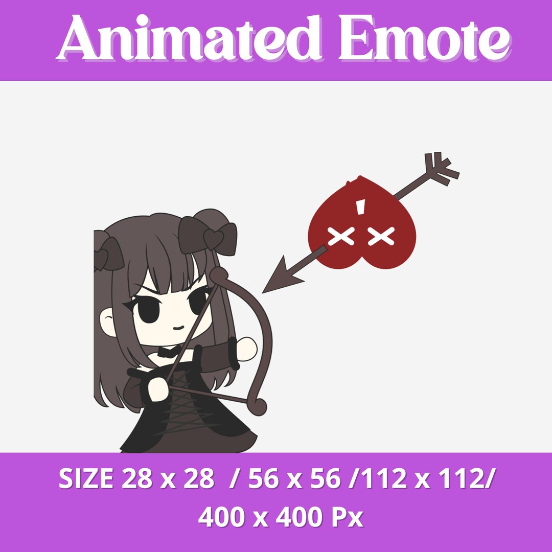 Animated Gothic Girl Emote Shooting an Arrow at a Heart Anti-valentine ...