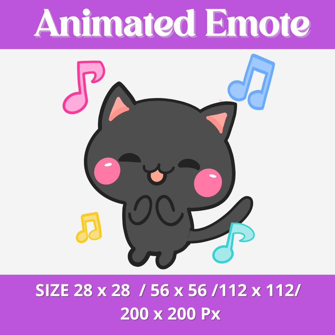ANIMATED Cute Cat Dance Emote for Twitch Discord Cat Party Jam Disco ...