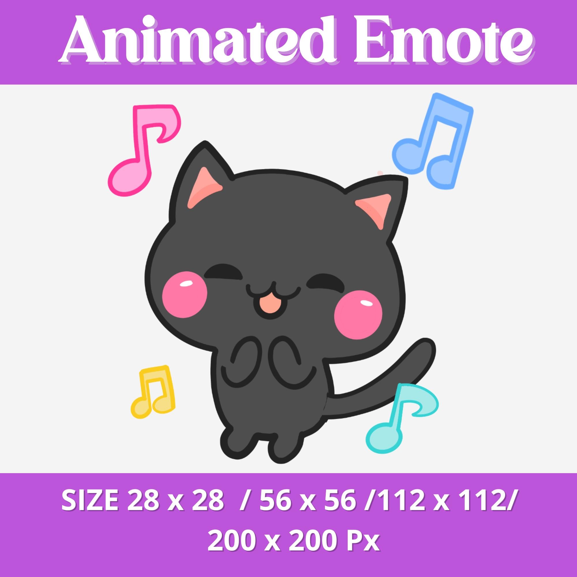ANIMATED Cute Cat Dance Emote for Twitch Discord Cat Party Jam Disco ...