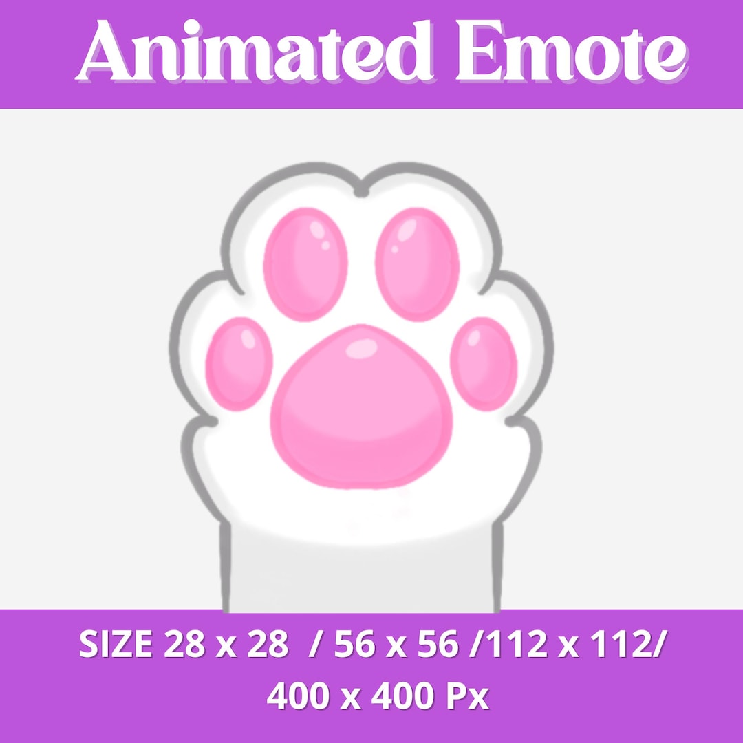 Animated Twitch, Kick Emote, Waving Paw Emote, Cute Emote, Cat Paw ...