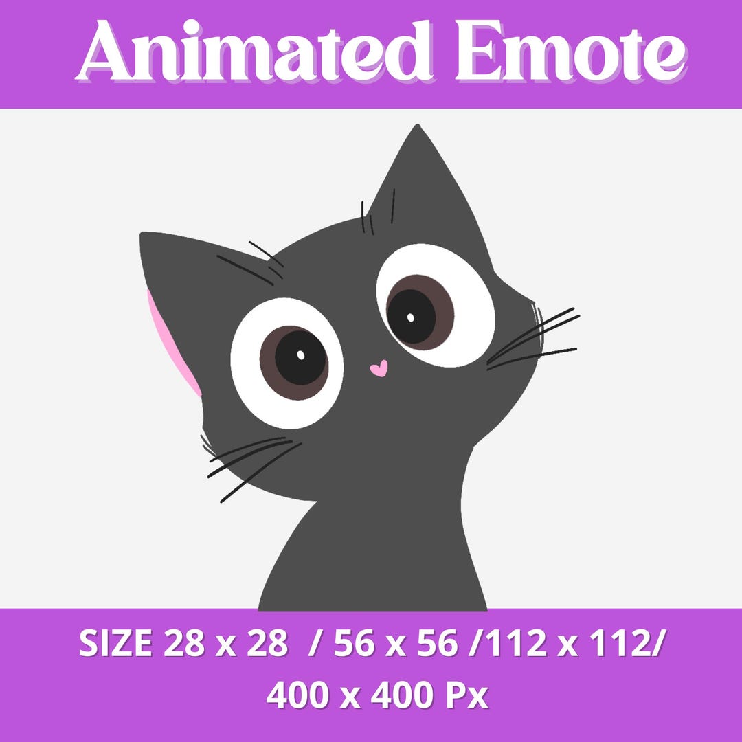 Animated Adorable Black Tabby Cat Walking Away Emote - Funny Cartoon ...