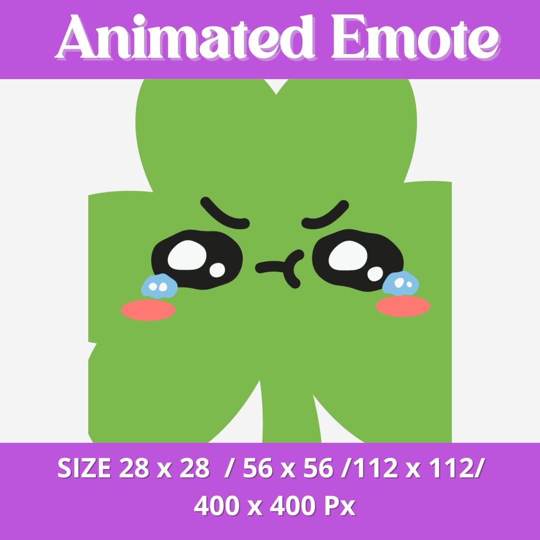 Animated Upset Clover Emote the Perfect Kawaii Expression for Moments ...