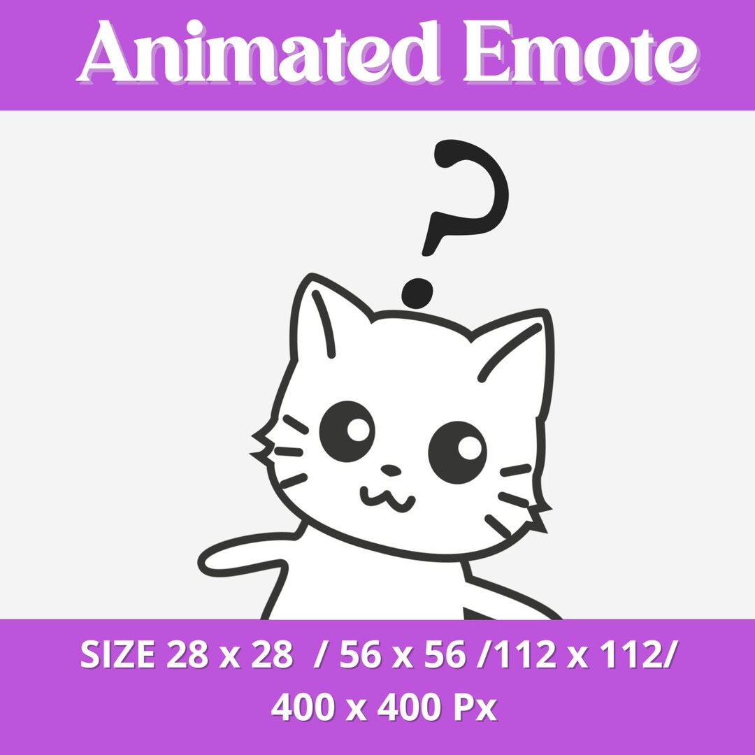 Animated Cat Emote Cute What? Questioning Cat Twitch, Discord, and ...
