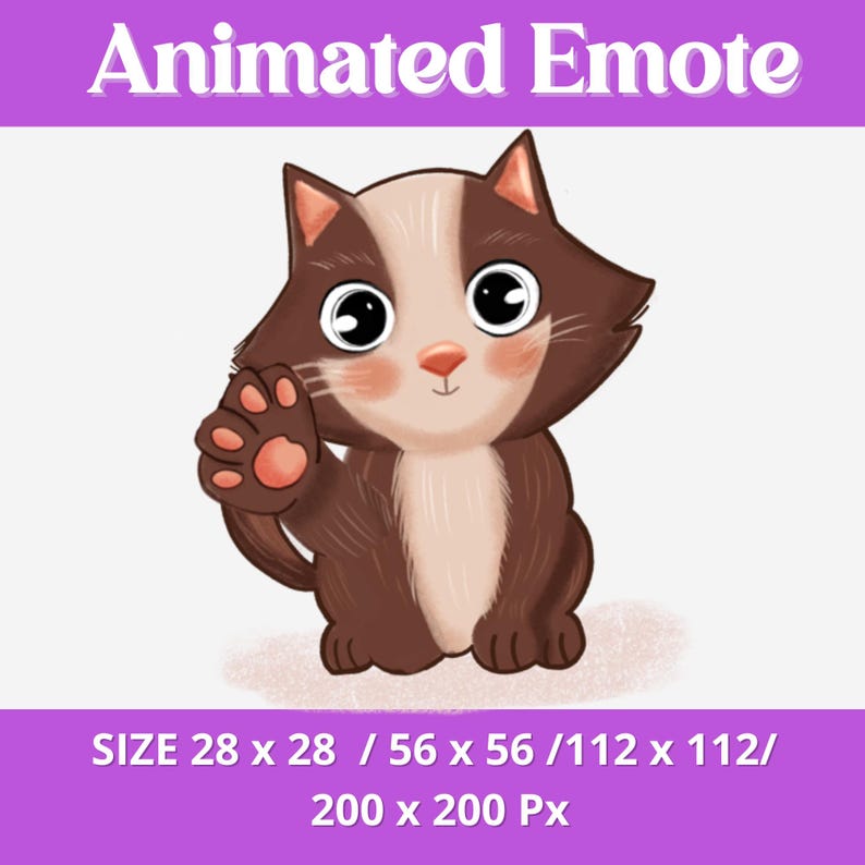 Animated Emote Brown Cat Emotes Cat Say Hello Emote Twitch Emotes ...