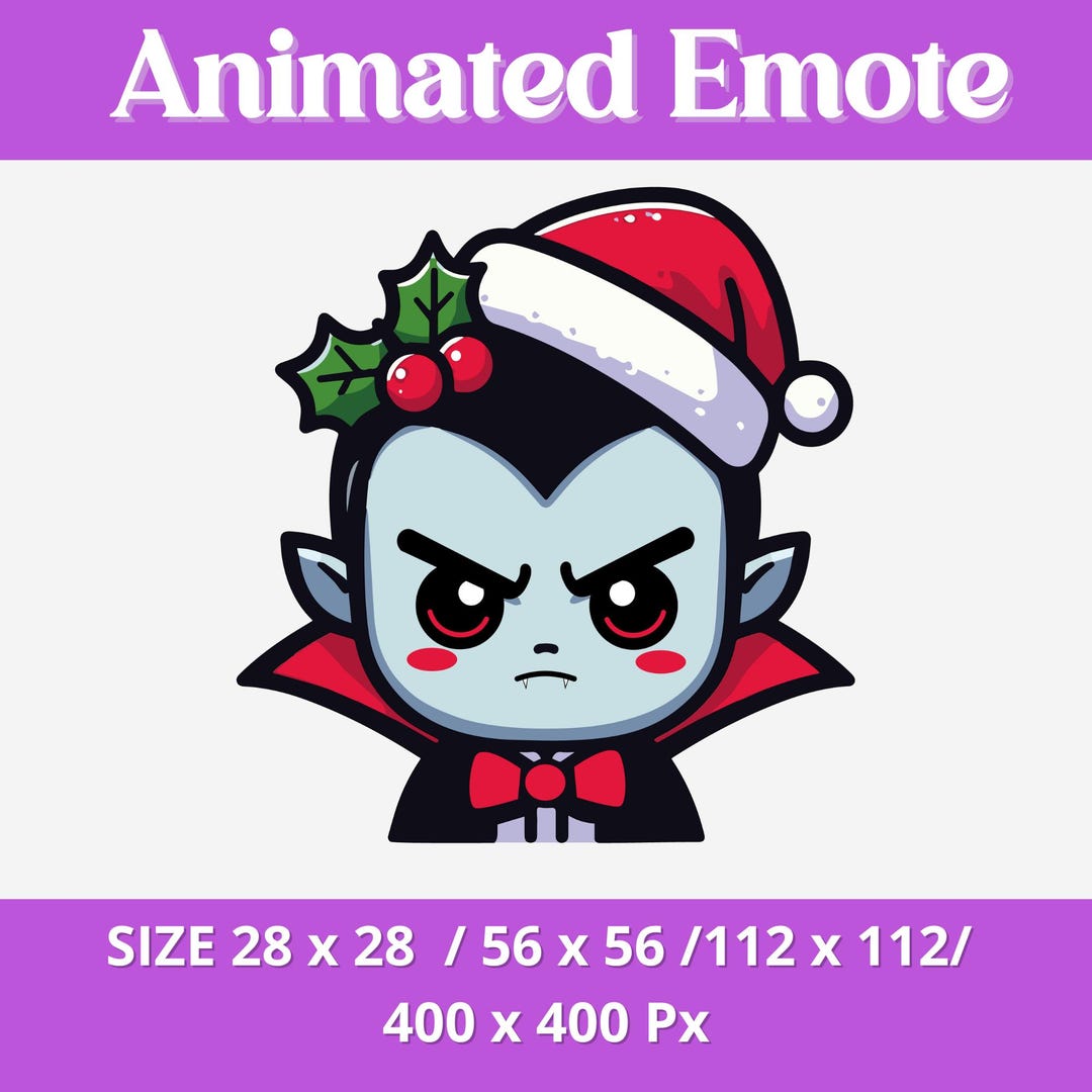 Animated Christmas Dracula Emote for Twitch & Discord Holiday Vampire ...