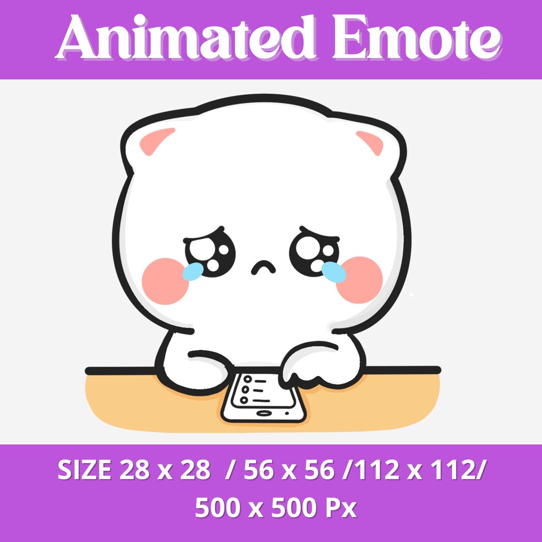 Animated Emote Sad Grizzly Cad With Teary Eyes is Crying - Cartoon ...