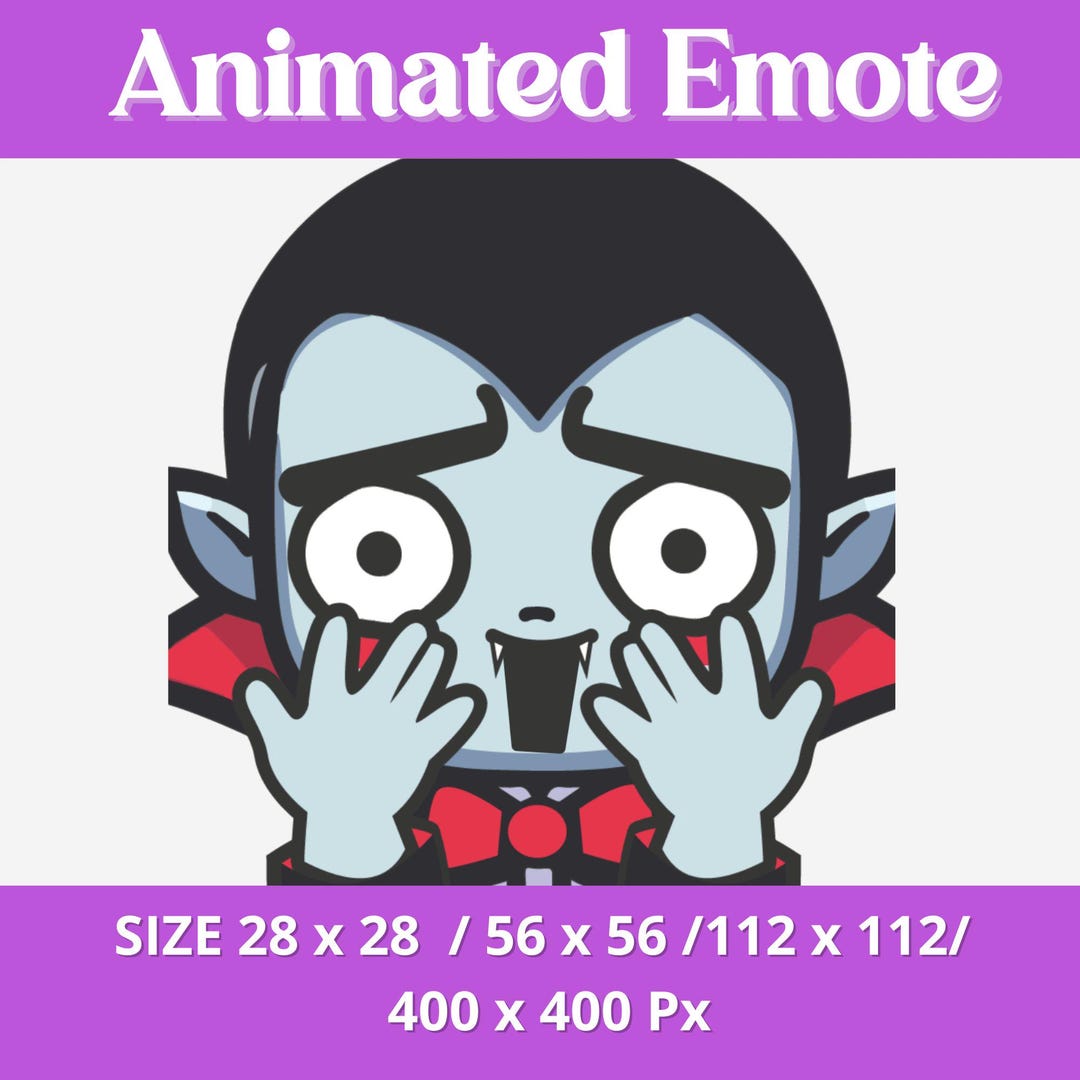 Animated Dracula Emote Cute Gothic Vampire With Scary Surprise ...