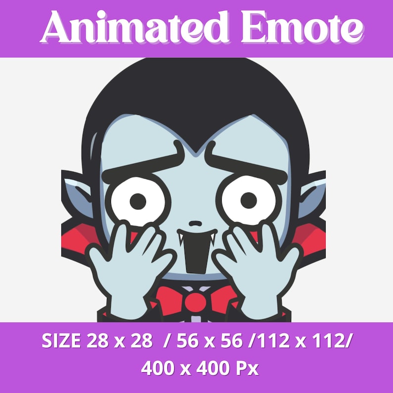 Animated Dracula Emote Cute Gothic Vampire With Scary Surprise ...