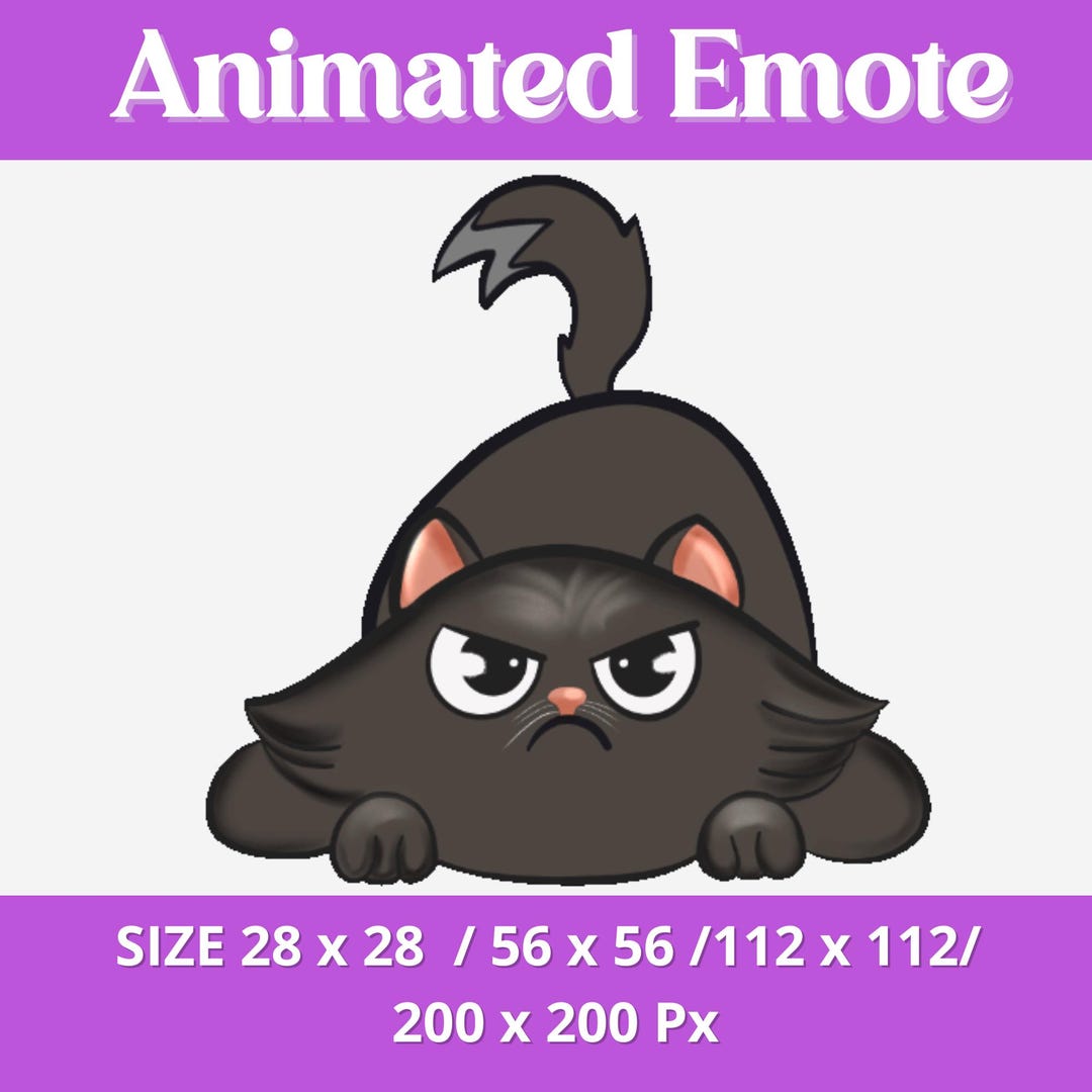 Animated Emote Black Cat Emotes Cat Bored Emte Twitch Emotes Discord ...