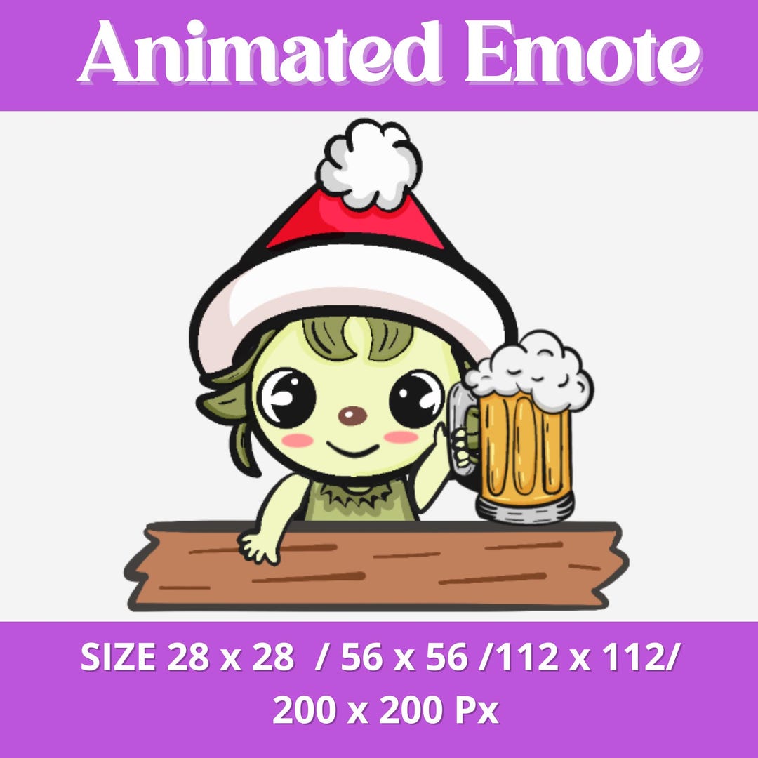 Animated Emote for Twitch Girl Beer Emote Emote for Discord Holiday ...