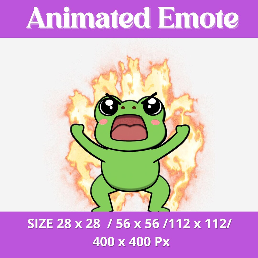 Animate Emote Burning Frog Emote for Twitch Kick Discord Twitch on Fire ...
