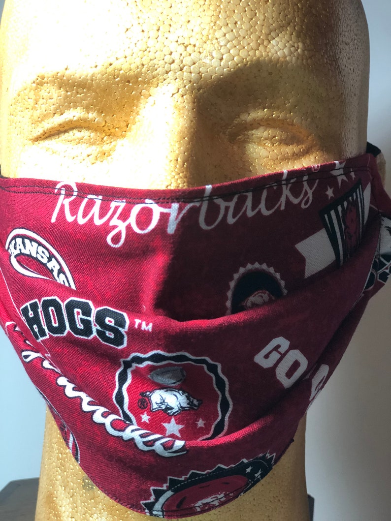 Arkansas Razorback face mask | Etsy