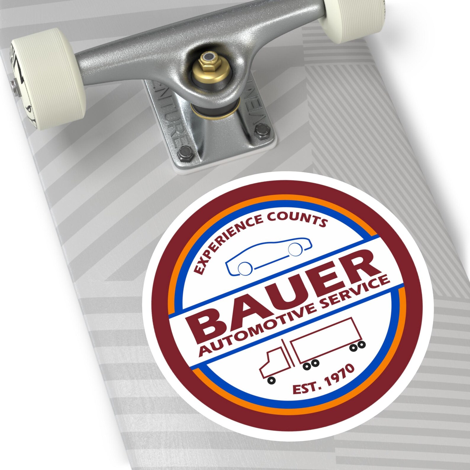 Bauer Automotive Logo Round Stickers, Indooroutdoor - Etsy