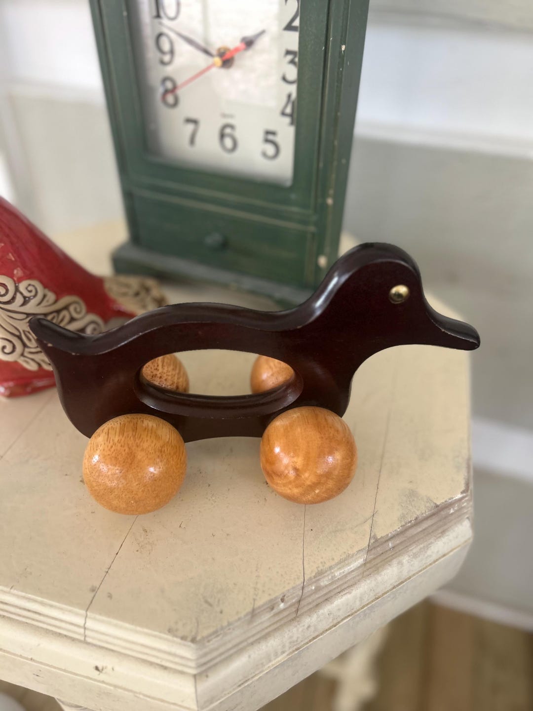 Massager-duck Has 4 Big Round Wooden Wheels That Help Stress Melt Away ...