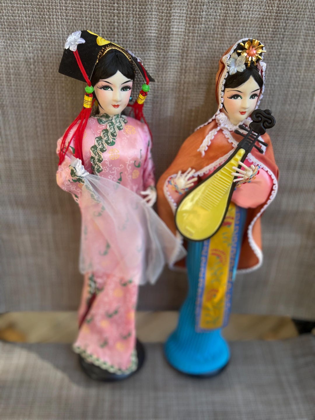 Artistic Vintage Asian Dolls in Beautiful Traditional Gowns. the Dolls ...