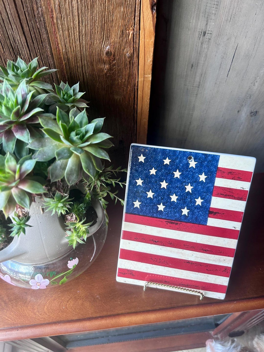 American Flag-warren Kimble-ceramic-hang or Use as Treat. 1998 spirit ...