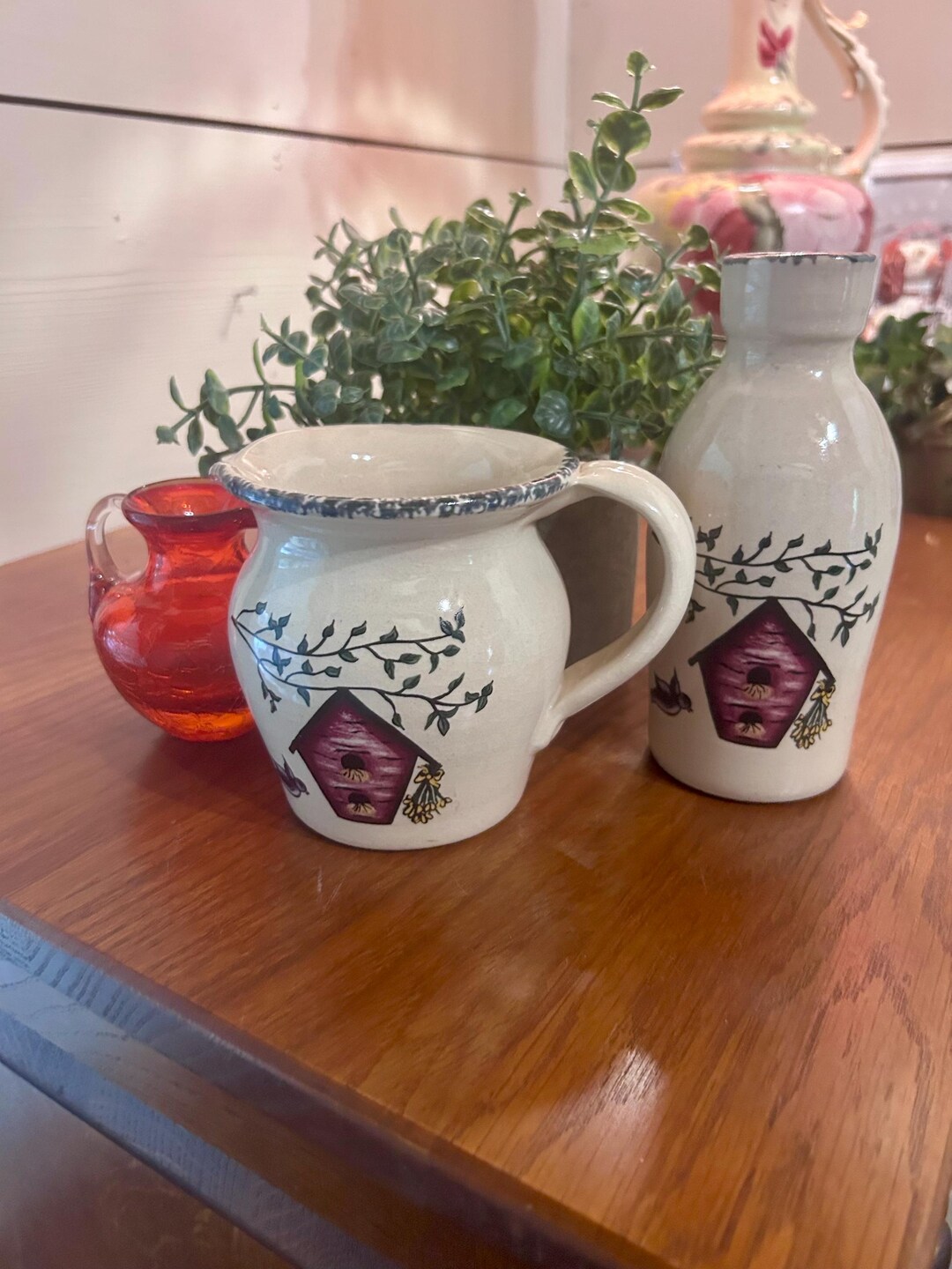 Vintage Casey Pottery-sold as Set Vase & Pitcher-made in Marshall TX ...